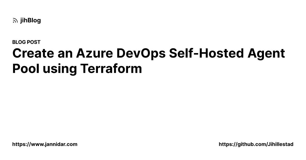 Create An Azure Devops Self Hosted Agent Pool Using Terraform