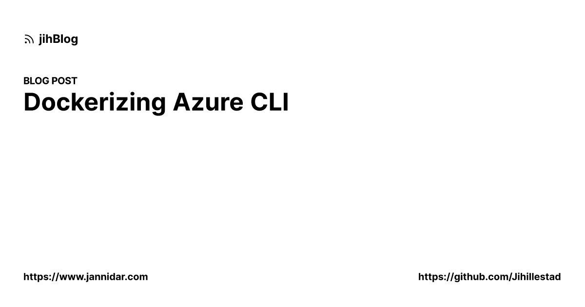 Dockerizing Azure CLI