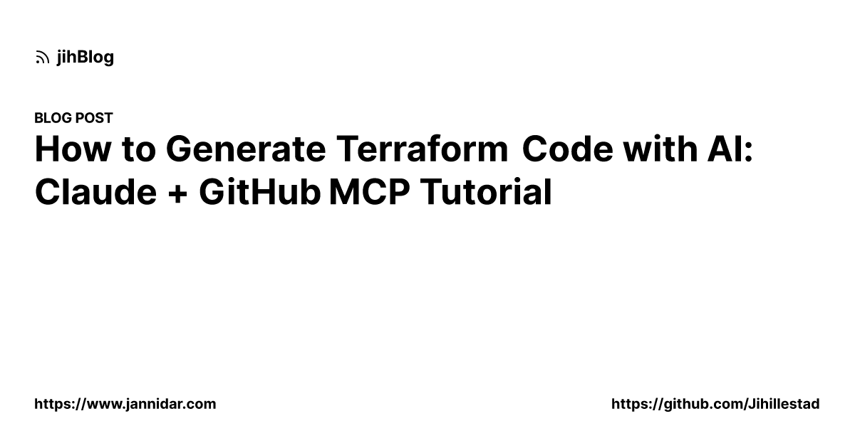 How to Generate Terraform Code with AI: Claude + GitHub MCP Tutorial