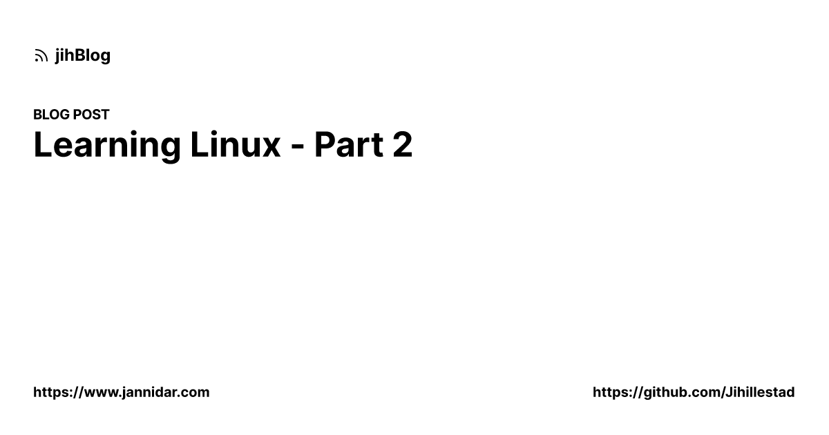 Learning Linux - Part 2